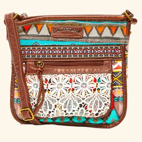 UNIONBAY | Bags | Union Bay Aztec Print Shoulder Purse With Crochet ...